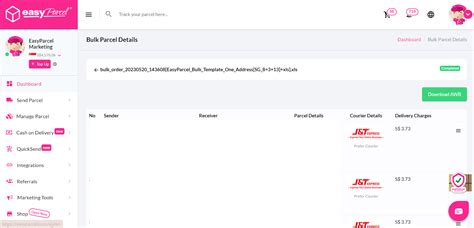 How To View Order Or Parcel Details On Bulk Express Easyparcel