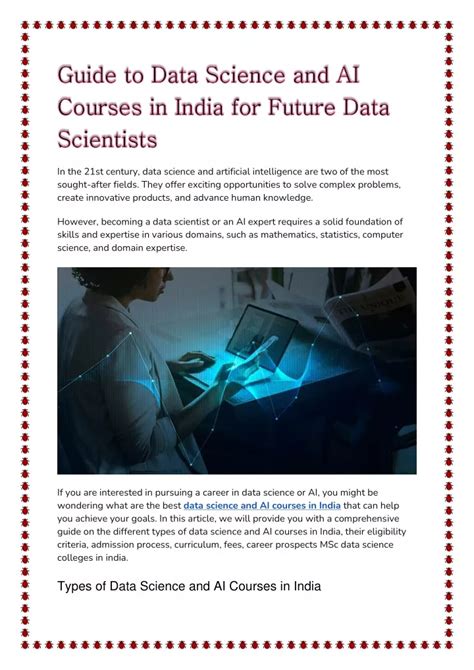 Ppt Guide To Data Science And Ai Courses In India For Future Data