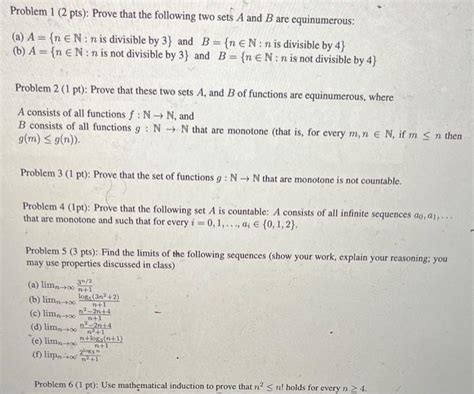Solved Problem Pts Prove That The Following Two Sets Chegg Com