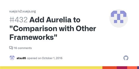 Add Aurelia To Comparison With Other Frameworks · Issue 432 · Vuejs · Github