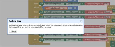 Vertical And Horizontal Alignment Error App Inventor For Ios Mit