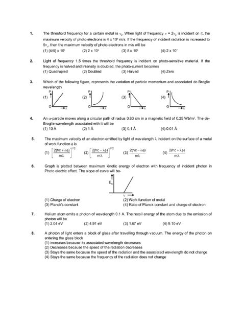Modern Physics Test 1 Pdf