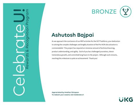 Ashutosh Bajpai On Linkedin Ukg Recognition Celebrateu