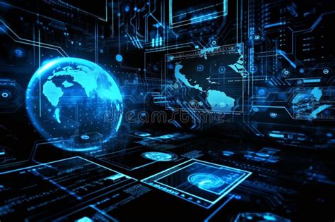 Ai Generated Illustration Of Abstract Technology Interface With Digital And Data Interfaces