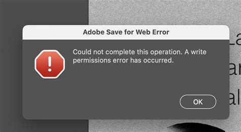 Solved P Save For Web Error A Write Permissions Error Ha Adobe Product Community 11747734