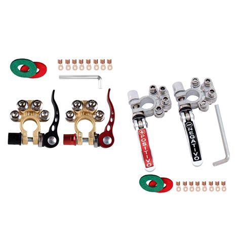 4 웨이 배터리 터미널 커넥터 범용 황동 Sae Jis 유형 A 포스트 자동차 배터리 터미널 자동차 Rv 트럭 육각 렌치