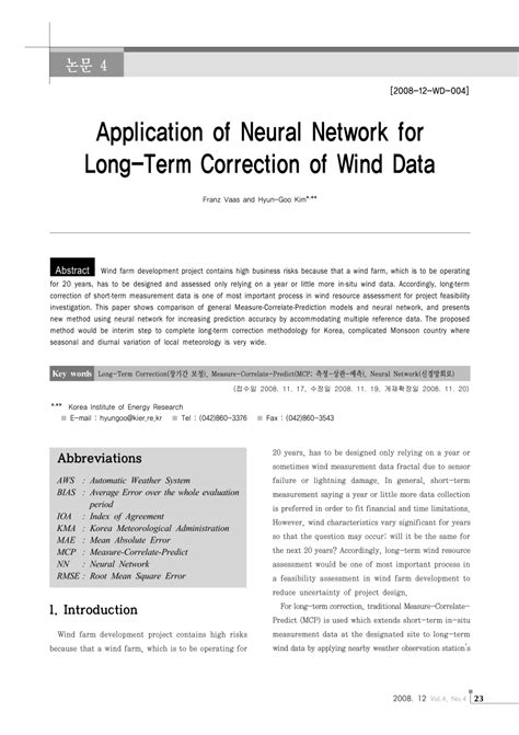 Pdf Application Of Neural Network For Long Term Correction Of Wind Data