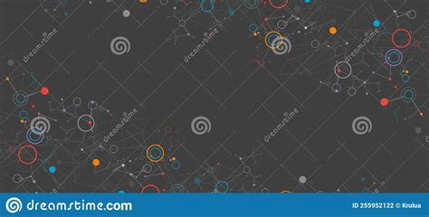 Geometric Abstract Background With Connected Line And Dots Futuristic