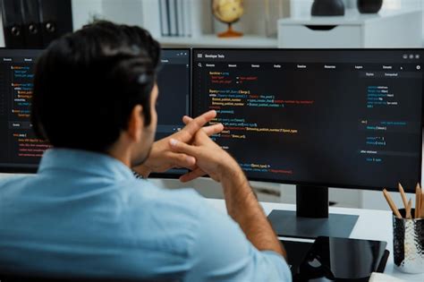 Premium Photo Concentrating In Smart It Developer Working Coding On