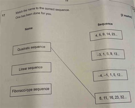 Solved Do nã Match the name to the correct sequence One has been done for you mar Math