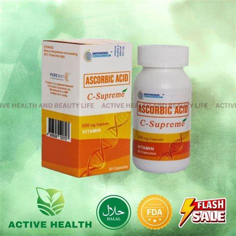 C Supreme Ascorbic Acid 1 Box 60 Capsules Vitamins 100 Original