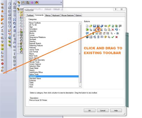 How To Add Custom Tool Bar In Solidworks 2011 Grabcad Tutorials
