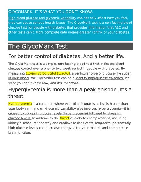 Sem 1 Cc1 Glycomark 1 Glycomark Its What You Dont Know High