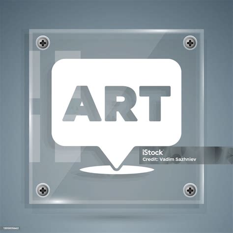 회색 배경에 격리 된 텍스트 아트 아이콘흰색 음성 거품 메시지 아이콘입니다 통신 또는 댓글 채팅 기호입니다 정사각형 유리 패널 벡터 0명에 대한 스톡 벡터 아트 및 기타