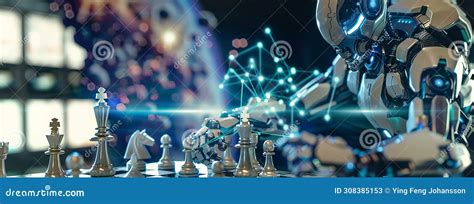 Futuristic Ai Robot Takes On A High Stakes Chess Match Showcasing The Convergence Of