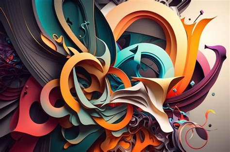 Premium Ai Image A Colorful Abstract Artwork With A Lot Of Shapes And Colors