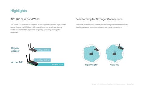 TP LINK ARCHER T4E AC1200 Wireless Dual Band PCI Express Adapter Security System Asia