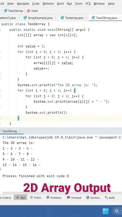 2d Array Java Coding Skills Learning Youtube