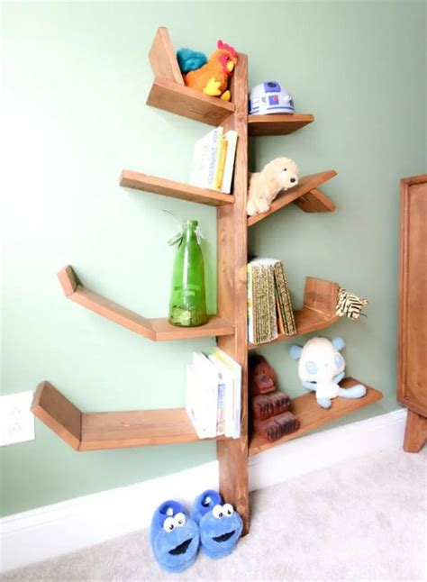 DIY Tree Bookshelf Plans Free DIYsCraftsy