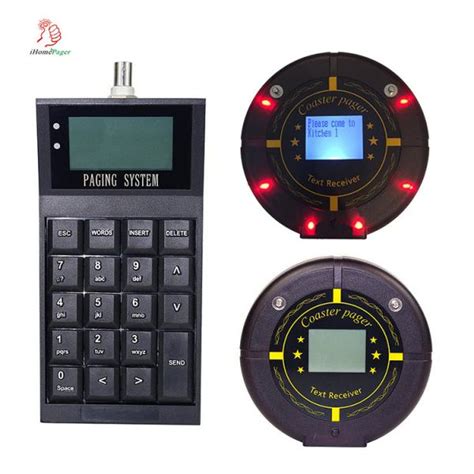 Wireless Coaster Pager Queue Call System Pocsag Transmitter Keyboard And Pager With LED Display