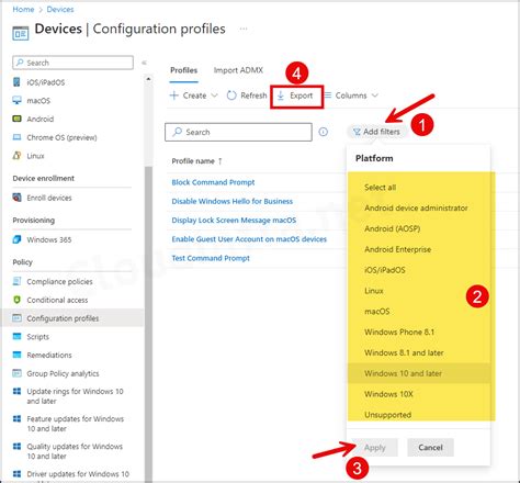 3 ways to export intune device configuration profiles