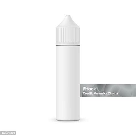 흰색 배경에 격리 된 드롭퍼 병 모형 Vape 전자 액체 플라스틱 바이알 건강관리와 의술에 대한 스톡 벡터 아트 및 기타 이미지