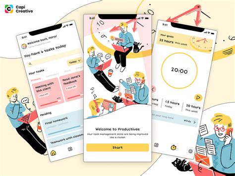 Productivity App Mobile App Ui Design By Capi Product On Dribbble