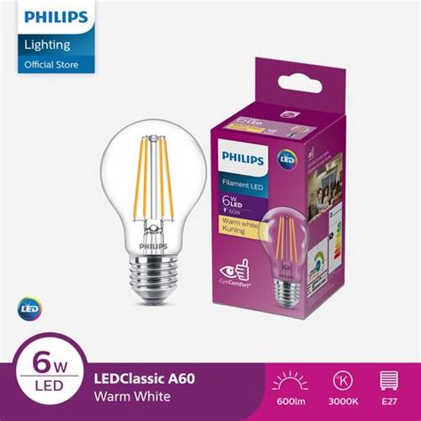 Jual Lampu Philips Filament Bohlam LED W A E Kuning Jakarta Utara Philips Lighting
