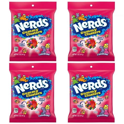 Nerds Gummy Clusters Candy Chewy Candy Pack Of 4 Rainbow Flavor