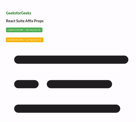 React Suite Affix Props Geeksforgeeks