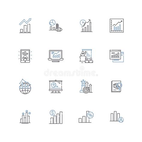 Data Illustration Line Icons Collection Visualization Infographics Charts Graphs Diagrams