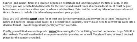 I Have To Find A Sinusoidal Regression Equation To