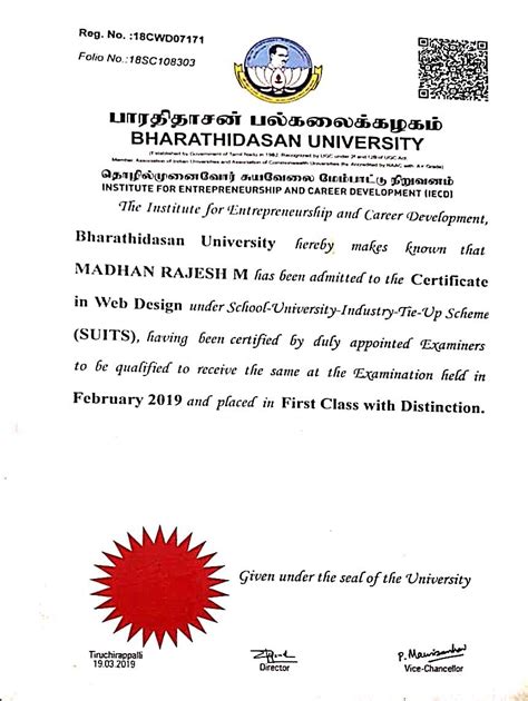 Madhan Rajesh M On Linkedin Certificate In Web Design