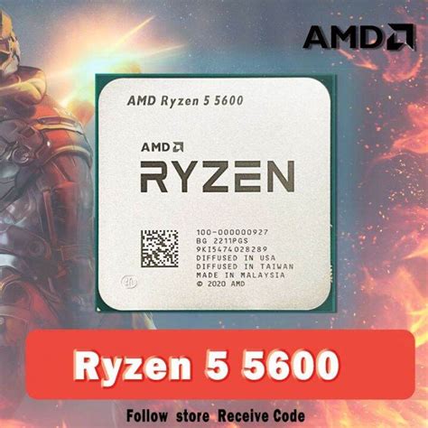 Amd Ryzen 5 5600 R5 5600 3 5 Ghz 6 Core 12 Thread Cpu Processor 7nm L3 32m 100 000000927ซ็อกเ