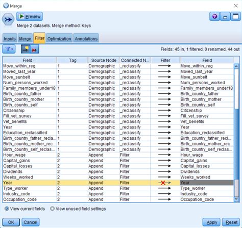 The Filter Tab IBM SPSS Modeler Essentials Book