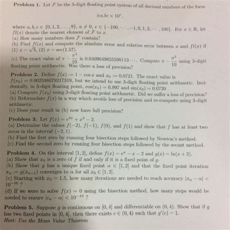 solved problem 1 let f be the 3 digit floating point system