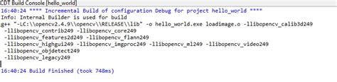 C Running Opencv Project On Eclipse Under Windows 8 Stack Overflow