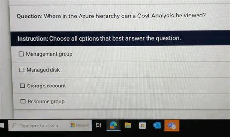 Question Where In The Azure Hierarchy Can A Studyx