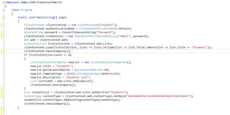 Office365 Sharepoint Create A Custom List And Add An Existing Content Type Using Csom On
