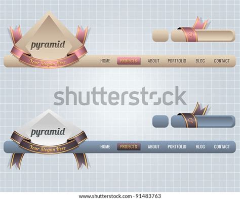 Web Elements Vector Header Navigation Templates Stock Vector Royalty Free 91483763 Shutterstock