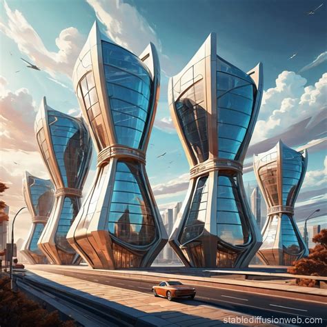 Hourglass Shaped Building Stable Diffusion Online