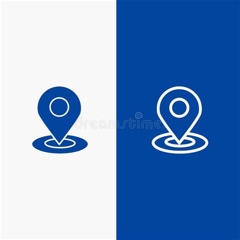 Browse Map Navigation Location Line And Glyph Solid Icon Blue Banner