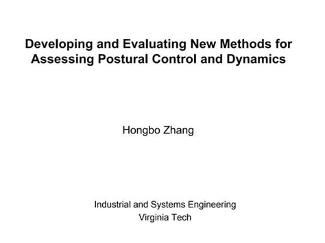 Postural Control And Dynamics Presentation Pptx