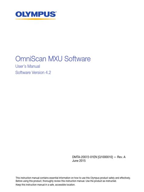 Dmta 20072 01en Rev A Omniscan Mxu Software 42 User Pdf Computers