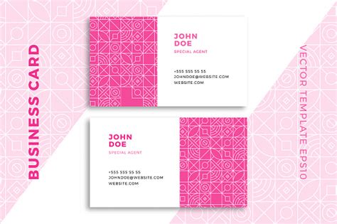 현대 분홍빛 명함 수평 템플릿 기하학적 패턴의 우아한 기업 문구 모형 샘플 텍스트가있는 간단한 벡터 편집 가능한 배경 Eps10 10월에 대한 스톡 벡터 아트 및 기타