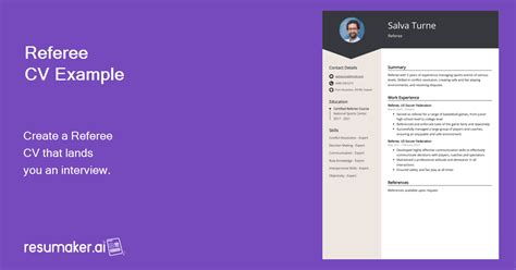 Referee Cv Examples Template And 20 Tips
