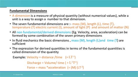 Dimensional Analysis And Similitude M3 Part 1hhmpptx
