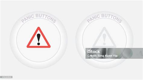 Emergency Panic Stop Button Pressed And Unpressed Panic Emergency Button Vector Illustration
