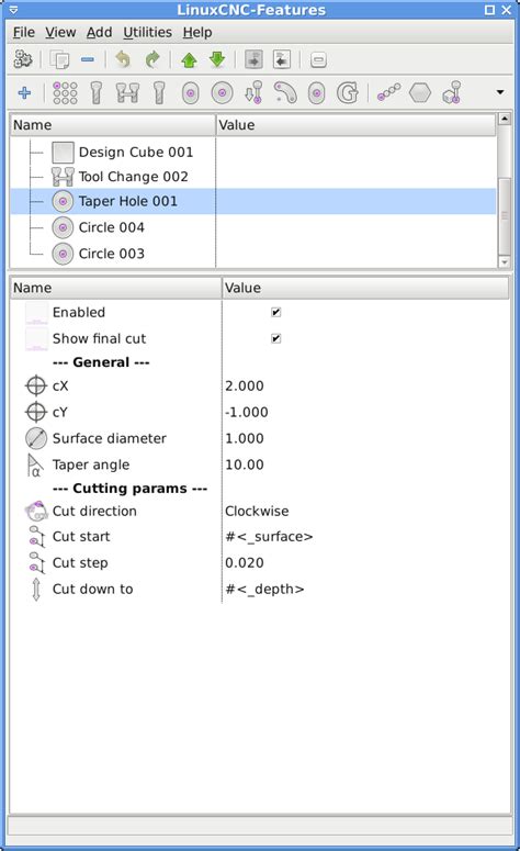LinuxCNC Features A Kind Of NGCGUI Page LinuxCNC