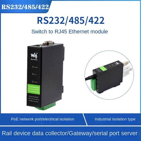 Waveshare Industrial Isolated Rs232 485 422 To Rj45 Ethernet Module Tcp Ip To Serial Module